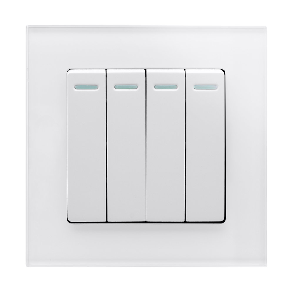 Retrotouch Crystal PG 4 Gang Rocker Light Switch White | Wayfair.co.uk