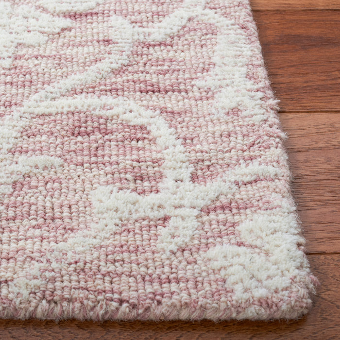 Ophelia & Co. Hornersville Handmade Wool Pink/Ivory Rug & Reviews | Wayfair