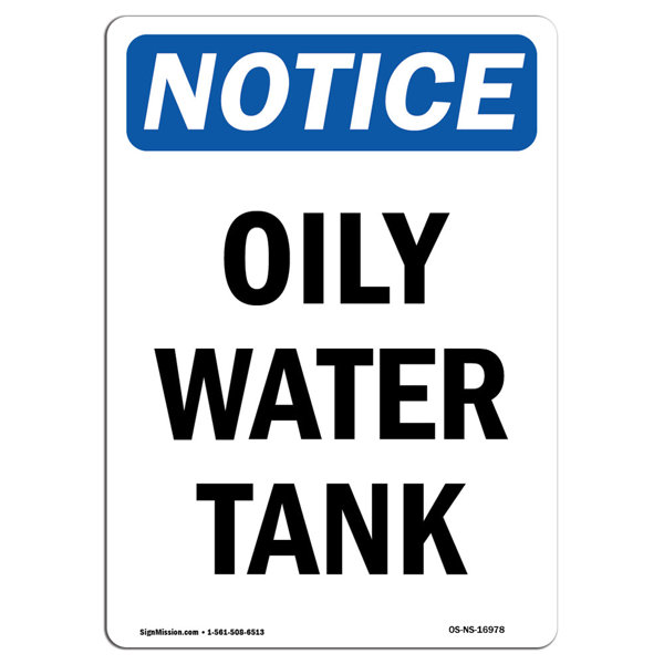 SignMission Oily Water Tank Sign | Wayfair