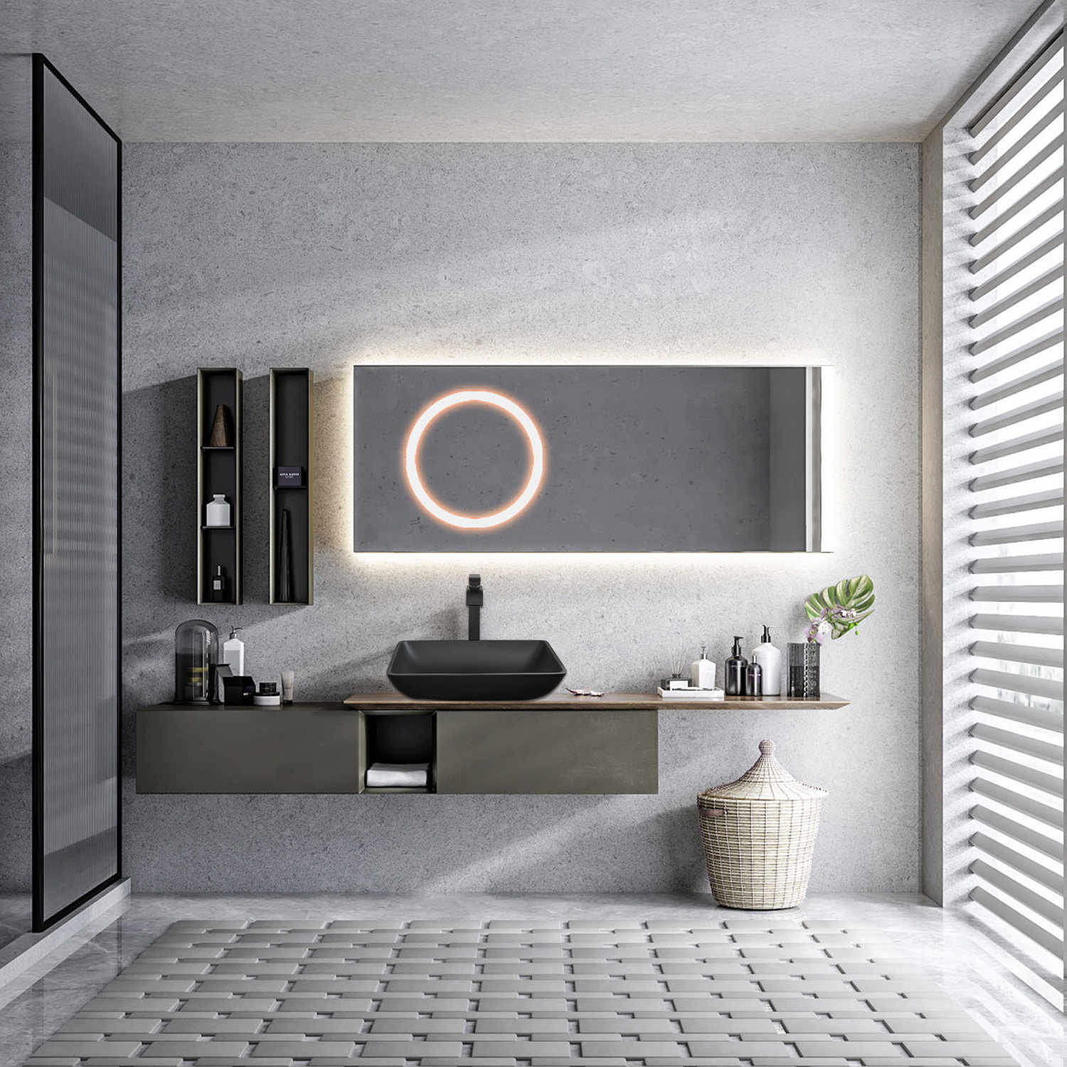 Interbath Glass Handmade Rectangular Vessel Bathroom Sink with Faucet | Wayfair