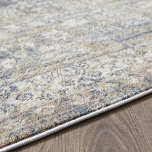 Lark Manor Amair Performance Blue/Cream/Gray Rug & Reviews | Wayfair