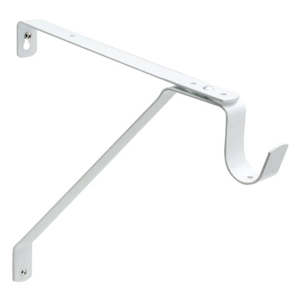 Symple Stuff Heavy Duty Adjustable Shelf Rod Support Bracket (White), 1 ...