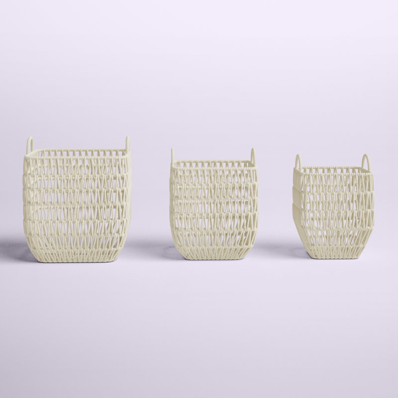Beachcrest Home 3 Piece Fabric Basket Set | Wayfair