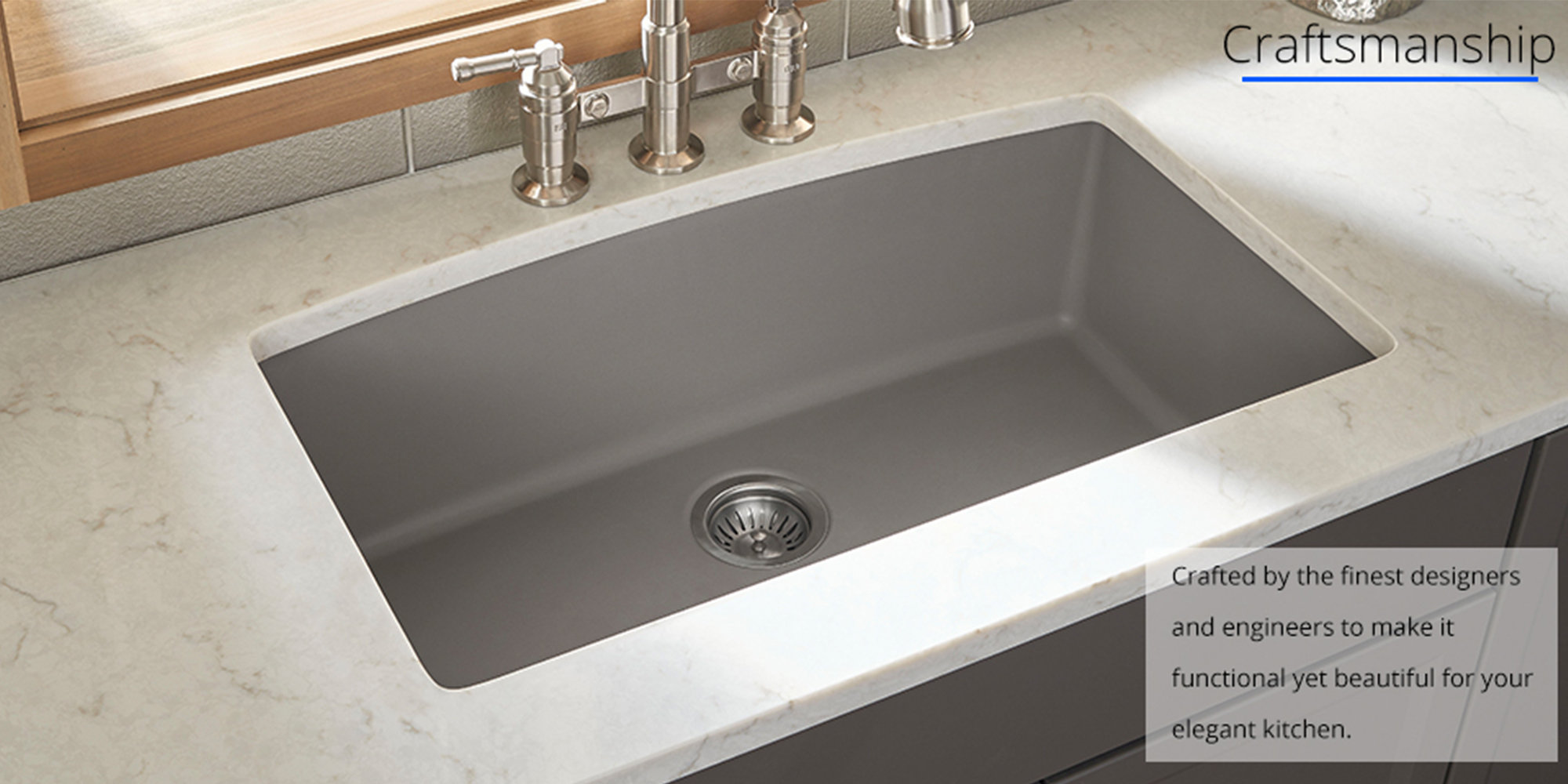 Karran Quartz 34'' X 21-1/4'' Single Bowl Retrofit Farmhouse/Apron ...