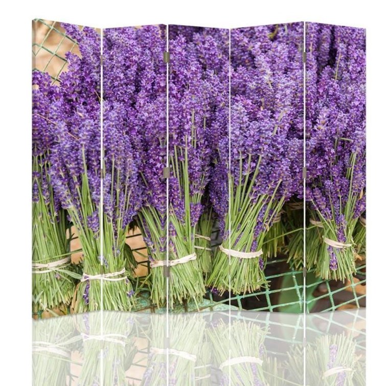 Fleur De Lis Living Rotatable Bouquet Lavender Canvas 5 Panel Room ...