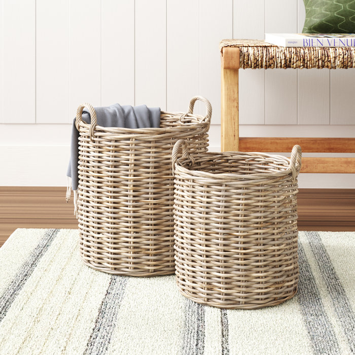 Sand & Stable 2 Piece Rattan Basket Set & Reviews | Wayfair