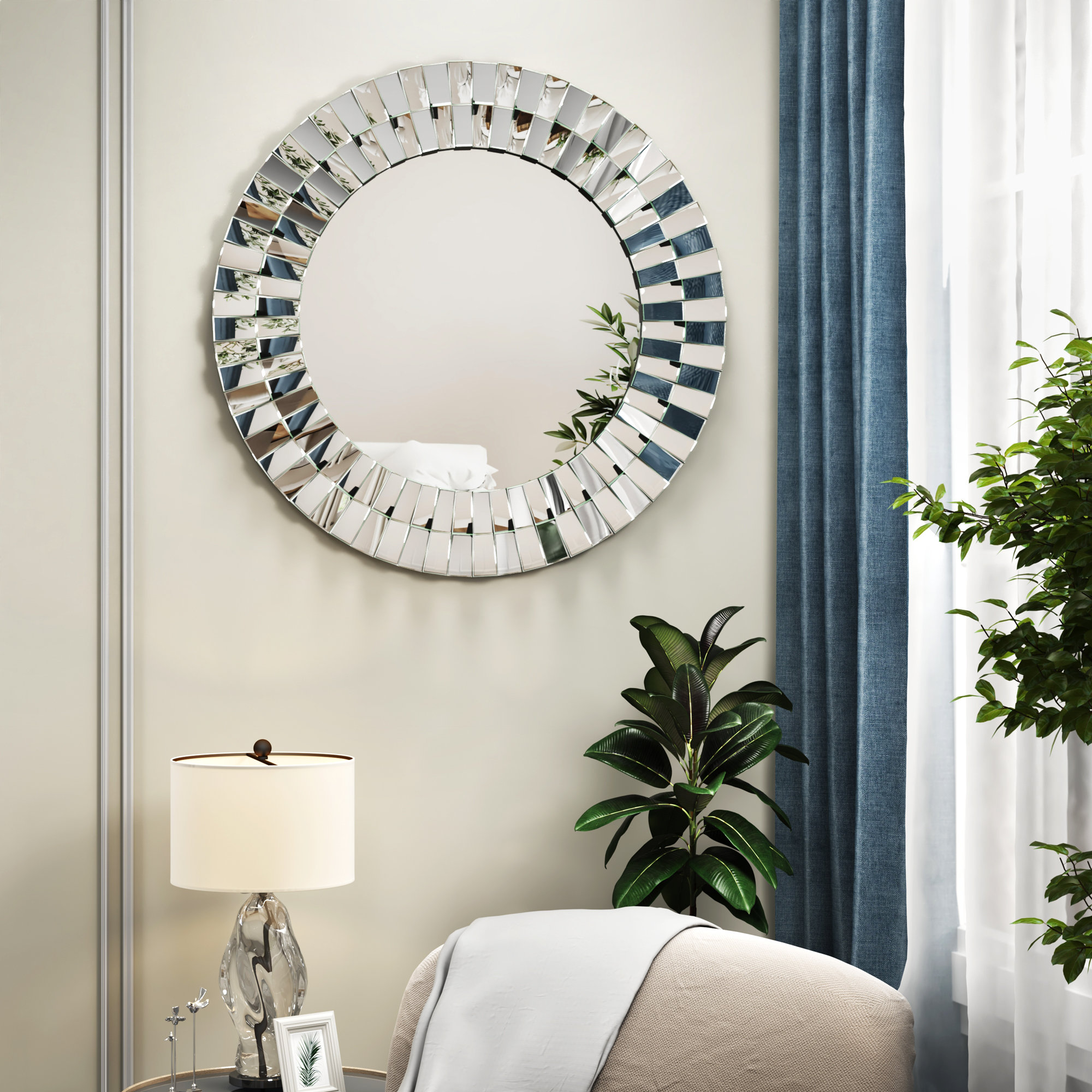 Mercer41 Georgea Round Glass Wall Mirror | Wayfair
