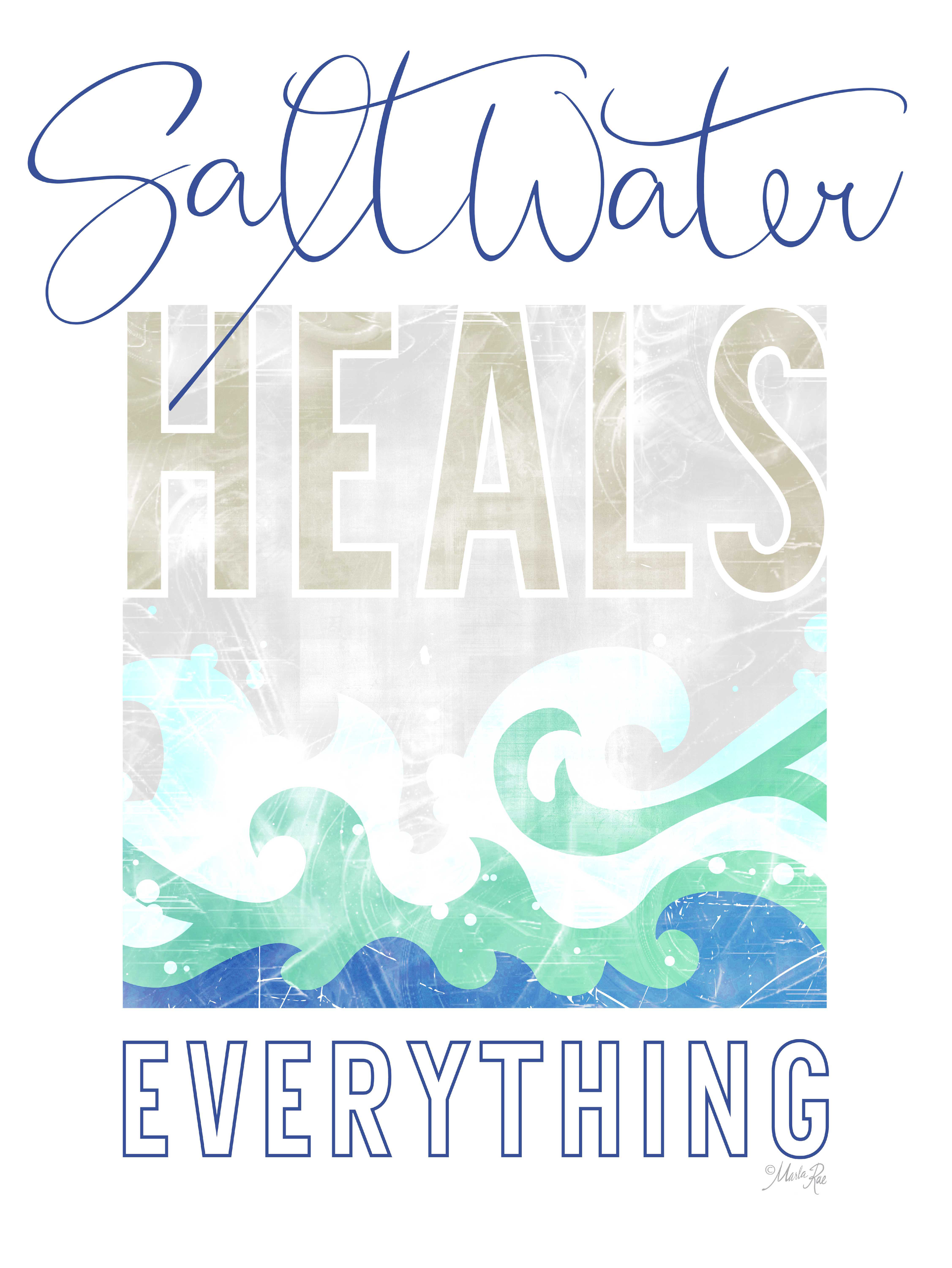 Rosecliff Heights Saltwater Heals Everything by Marla Rae - Wrapped Canvas Print | Wayfair