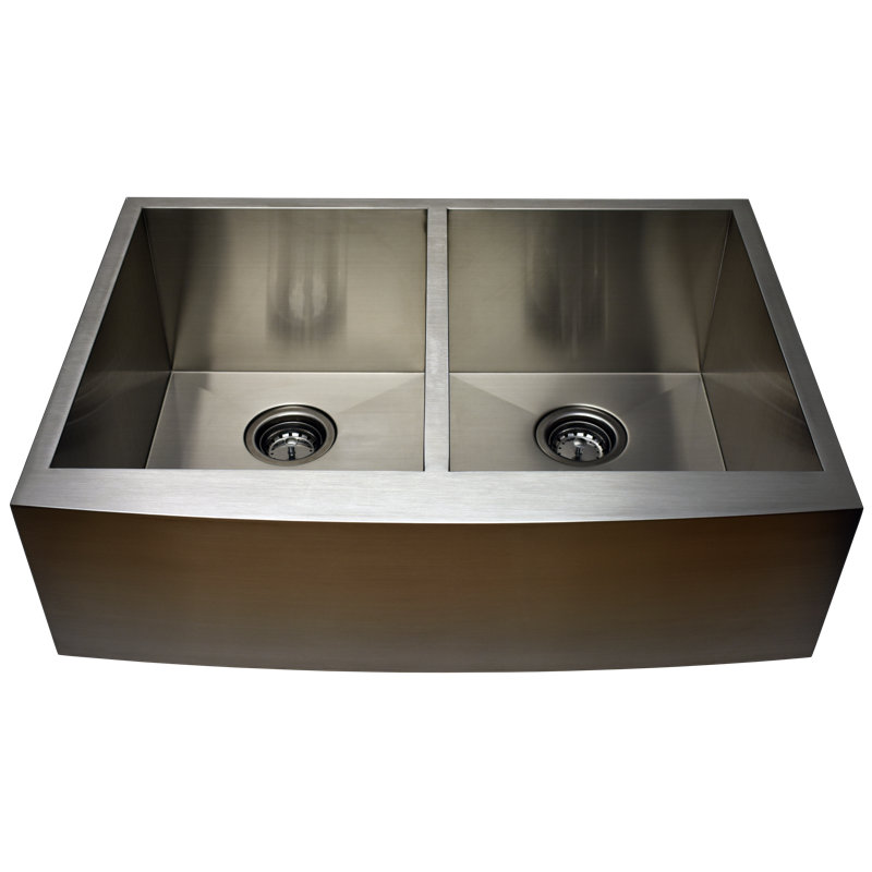 Alpha International 21.50'' W Double Bowl Stainless Steel Farmhouse ...