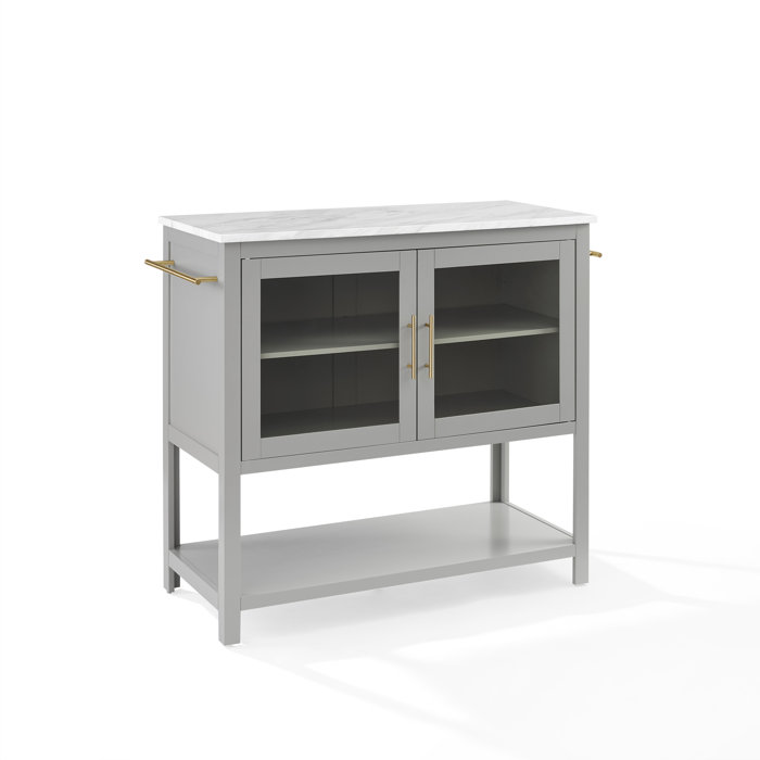Lark Manor Alexander-Jay Marble Kitchen Island & Reviews | Wayfair
