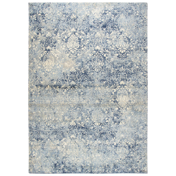 One Allium Way® Thora Wool Gray/Blue Rug & Reviews | Wayfair