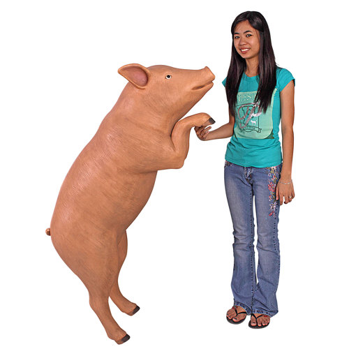 Design Toscano Hop Over Hog, Giant Pig Statue | Wayfair