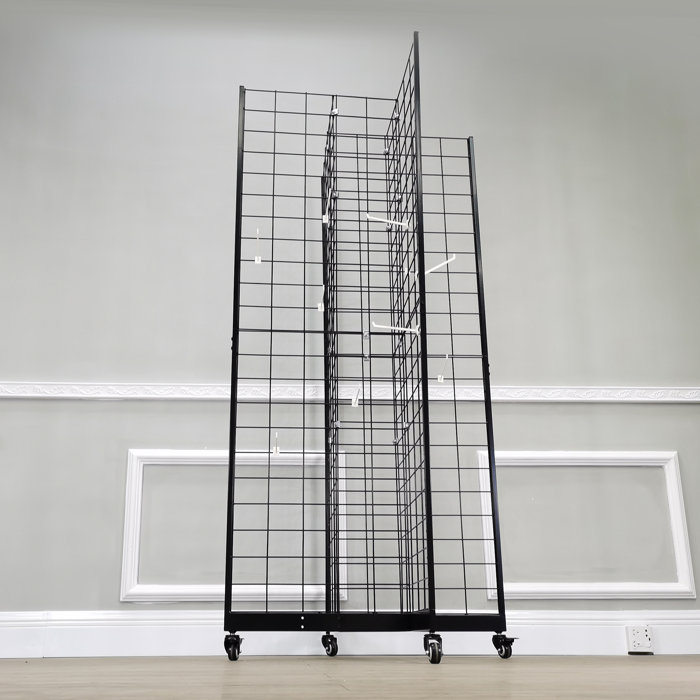 Rebrilliant Four-Sided Gridwall Display Rack Black 33.5X33.5X70" 3X4 ...