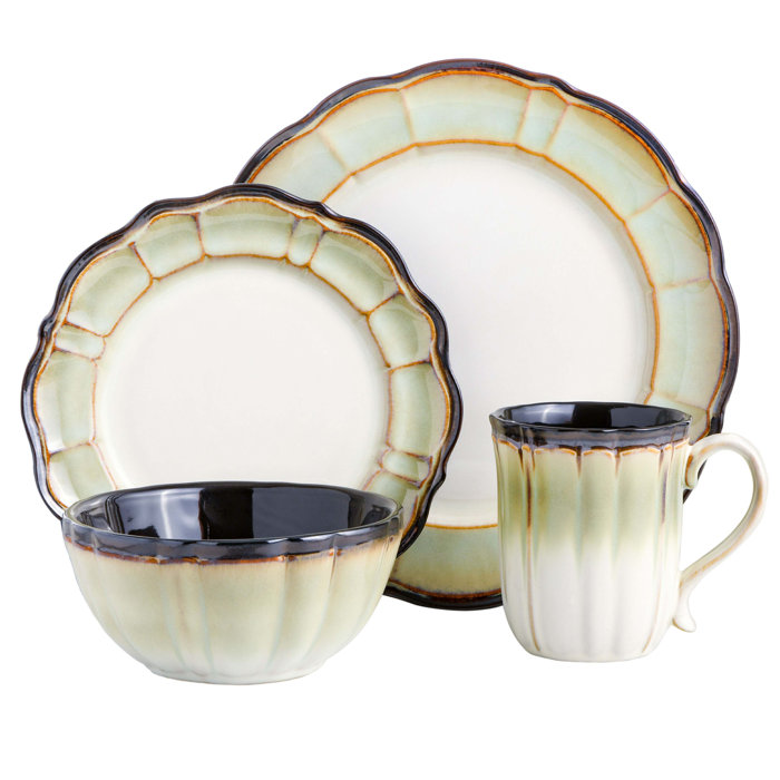 Gibson Stoneware Dinnerware Set - Service for 4 & Reviews | Wayfair
