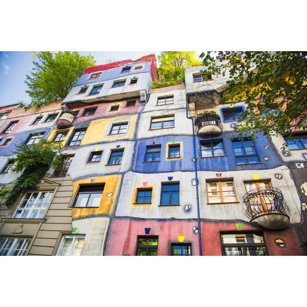 Ebern Designs Hundertwasser House in Vienna - Wrapped Canvas Photograph ...