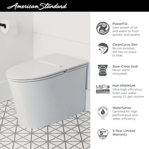 American Standard Studio S Low Profile Toilet with Toilet Seat ...