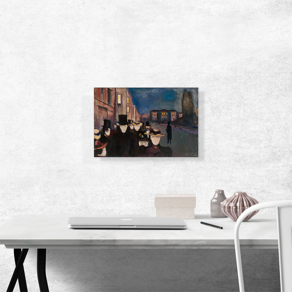 ARTCANVAS Evening On Karl Johan Street 1892 by Edvard Munch - Wrapped ...