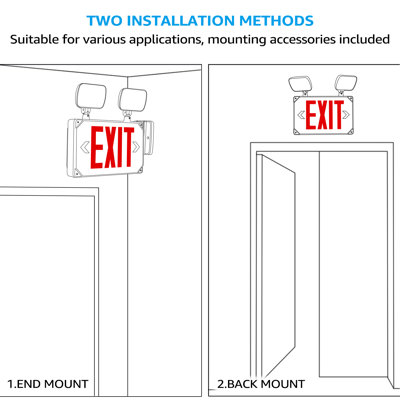 LEONLITE LED Exit Sign Exterior Weatherproof Emergency Light with ...