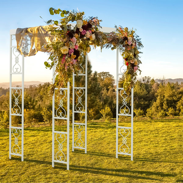 LUVODI Metal Square Wedding Canopy Tent Backdrop Arbor Outdoor With ...