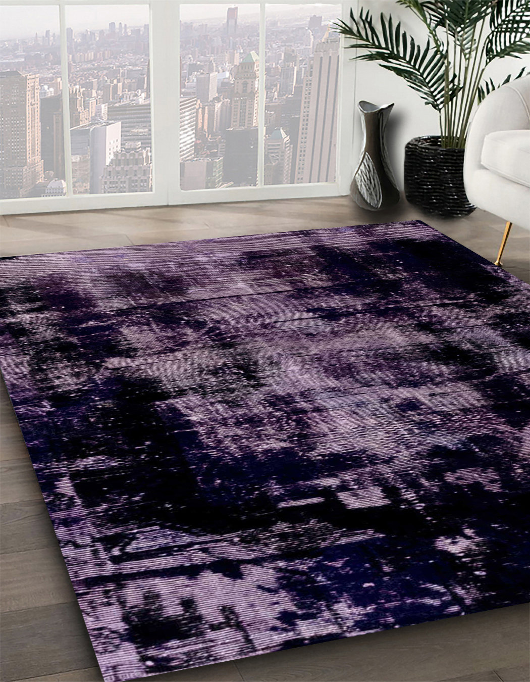 Williston Forge Alanya Black/Purple Rug | Wayfair
