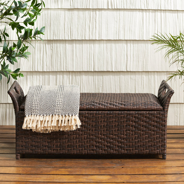 Wrought Studio Quinto Wicker Outdoor Bench & Reviews | Wayfair