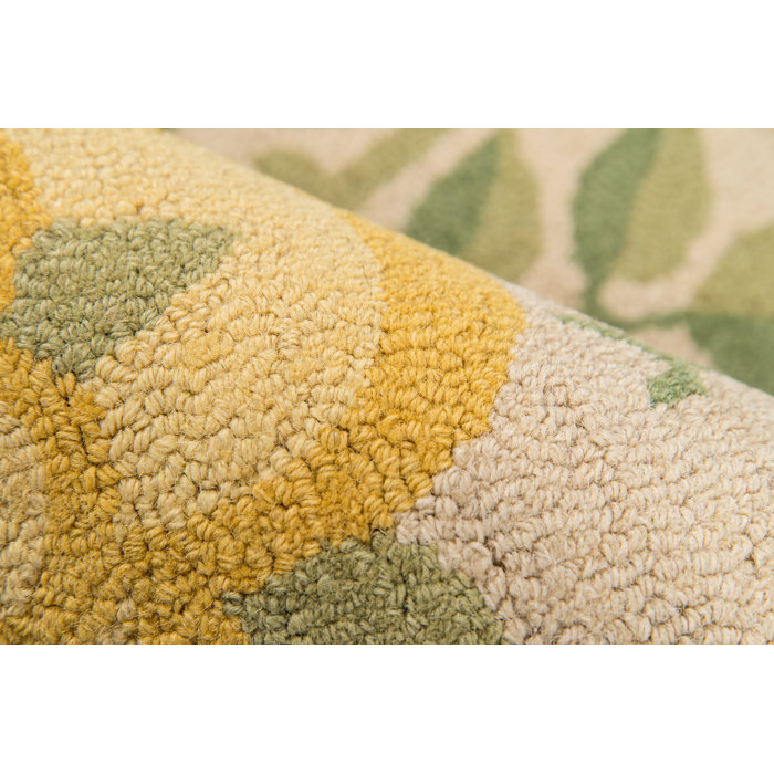 August Grove® Dottie Handmade Wool Yellow/Beige/Green Rug & Reviews ...