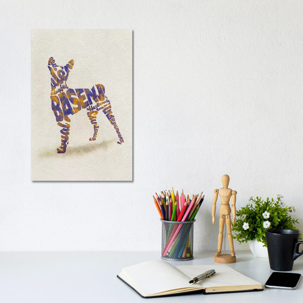 Maturi Basenji by Ayse Deniz Akerman - Wrapped Canvas Typography ...