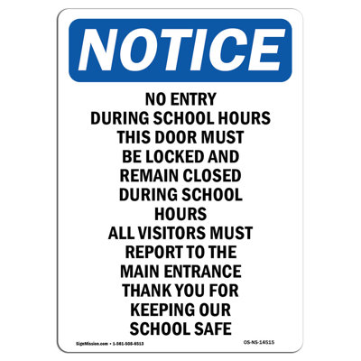 SignMission No Entry During School Hours This Sign | Wayfair