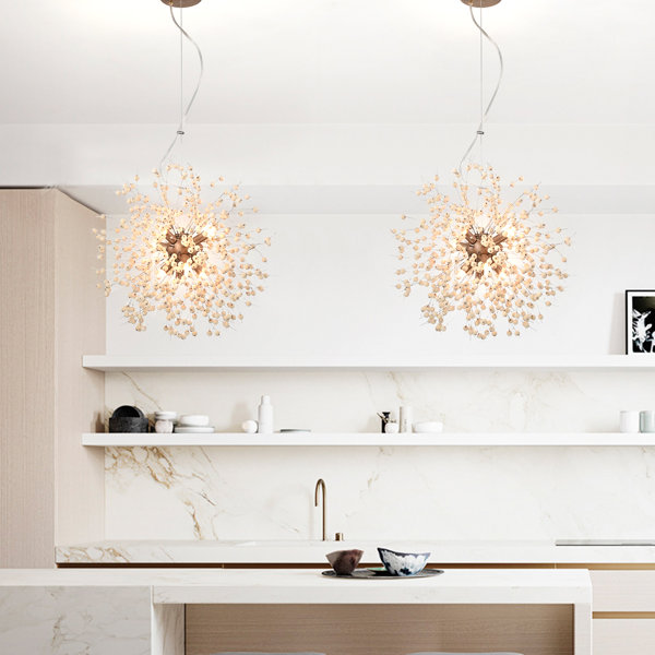 Wrought Studio Chrishaud Wood Beaded Chandelier Dandelion Modern ...