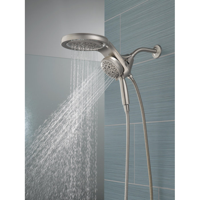 Delta Hydrorain 5 Spray Dual Shower Head and Handheld Shower with ...