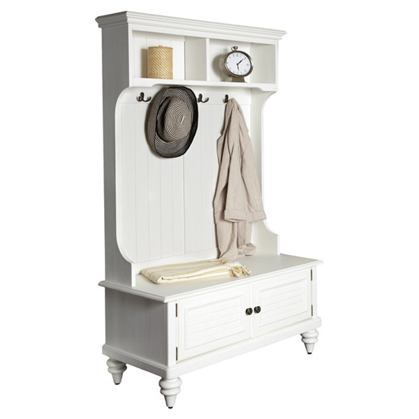 Canora Grey Priyansh Rubberwood Solid Wood Hall Tree with Bench ...