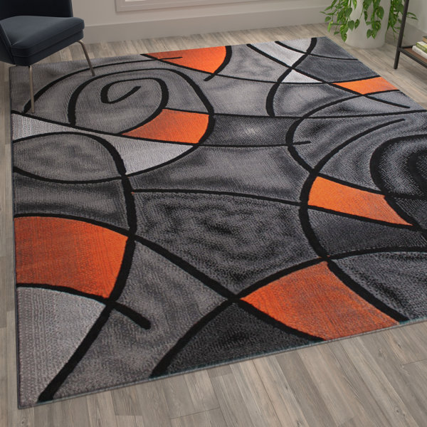 Orren Ellis Sioar Modern Abstract Pattern Olefin Accent Area Rug ...