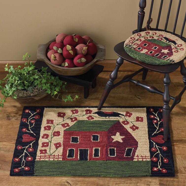 Red Barrel Studio® Handmade Hand Hooked Cotton Red Rug | Wayfair