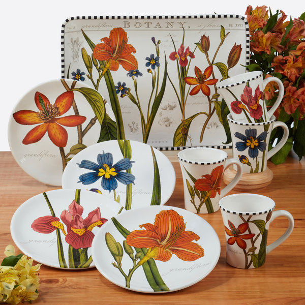 Certified International Botanical Flora 16Pc Dinnerware Set & Reviews ...