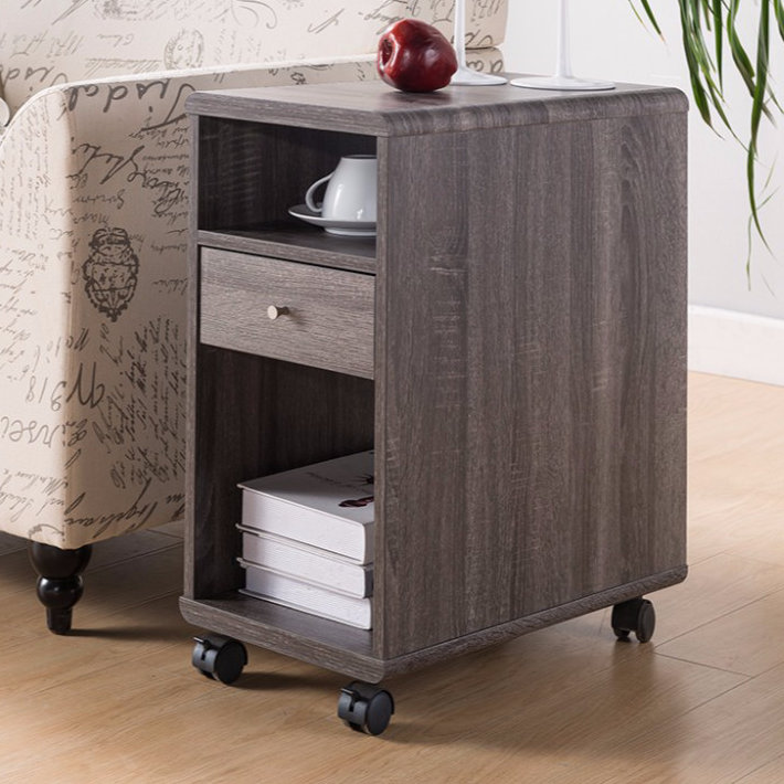 Latitude Run® Wallach 24'' Tall Wheel End Table with Storage & Reviews ...