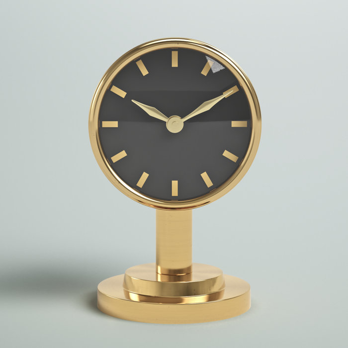 Greyleigh™ Analog Stainless Steel Mechanical Tabletop Clock | Wayfair