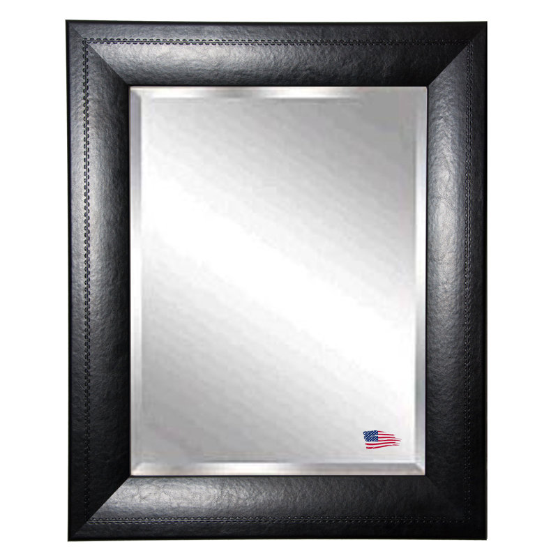 Red Barrel Studio® Rectangle Leather Wall Mirror & Reviews | Wayfair
