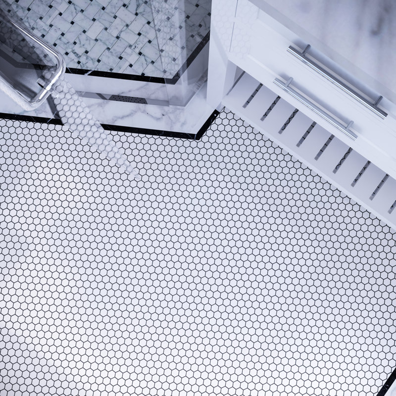 Supreme Tile Tiny 1" x 1" Porcelain Mosaic Wall & Floor Tile & Reviews ...