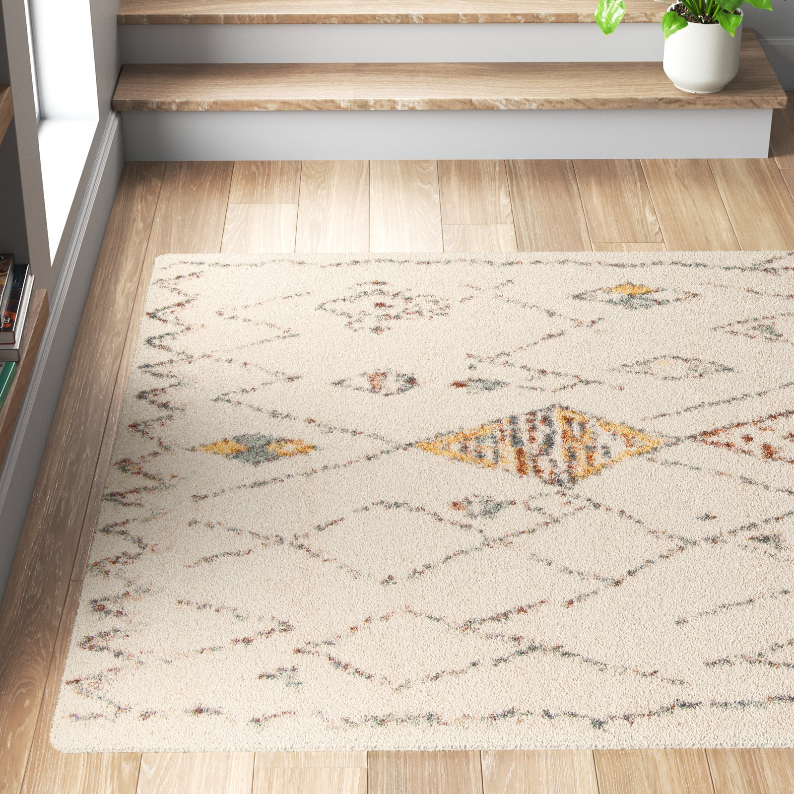 Langley Street Emrys Beige/Orange/Blue Rug | Wayfair.co.uk