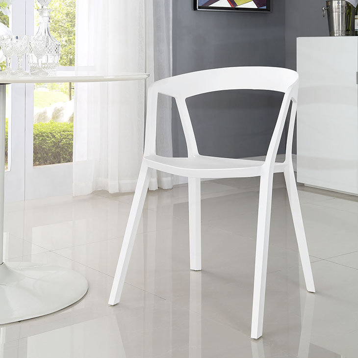 Modway Tread Stacking Arm Chair in White | Wayfair