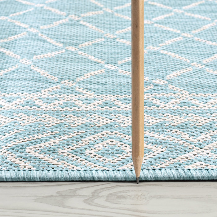 George Oliver Dalayah Aqua Indoor/Outdoor Rug | Wayfair