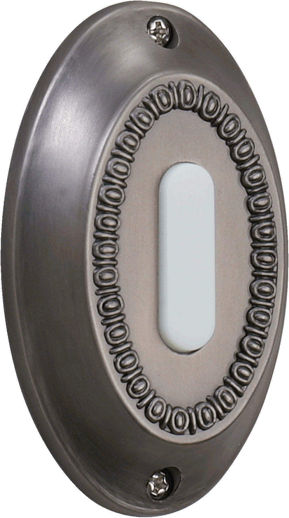 Fleur De Lis Living Basic Oval Push Button in Antique Silver | Wayfair