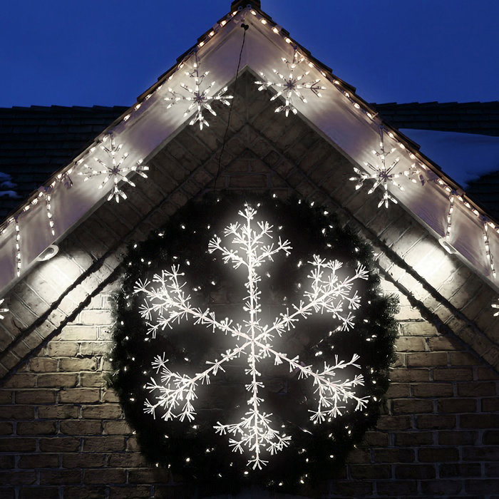 Holidynamics, Inc 60"Pure White Sparkler Snowflake 1080 LED Lighted ...