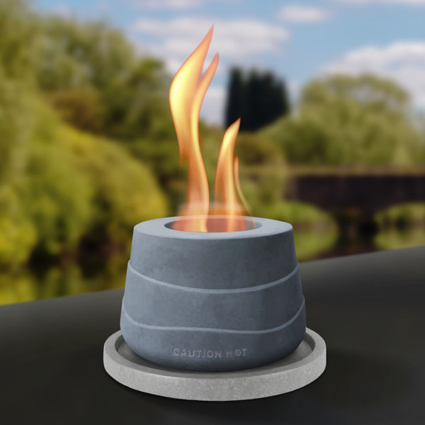 Kante Tulip Concrete Rubbing Alcohol Tabletop Fire Pit with Metal ...
