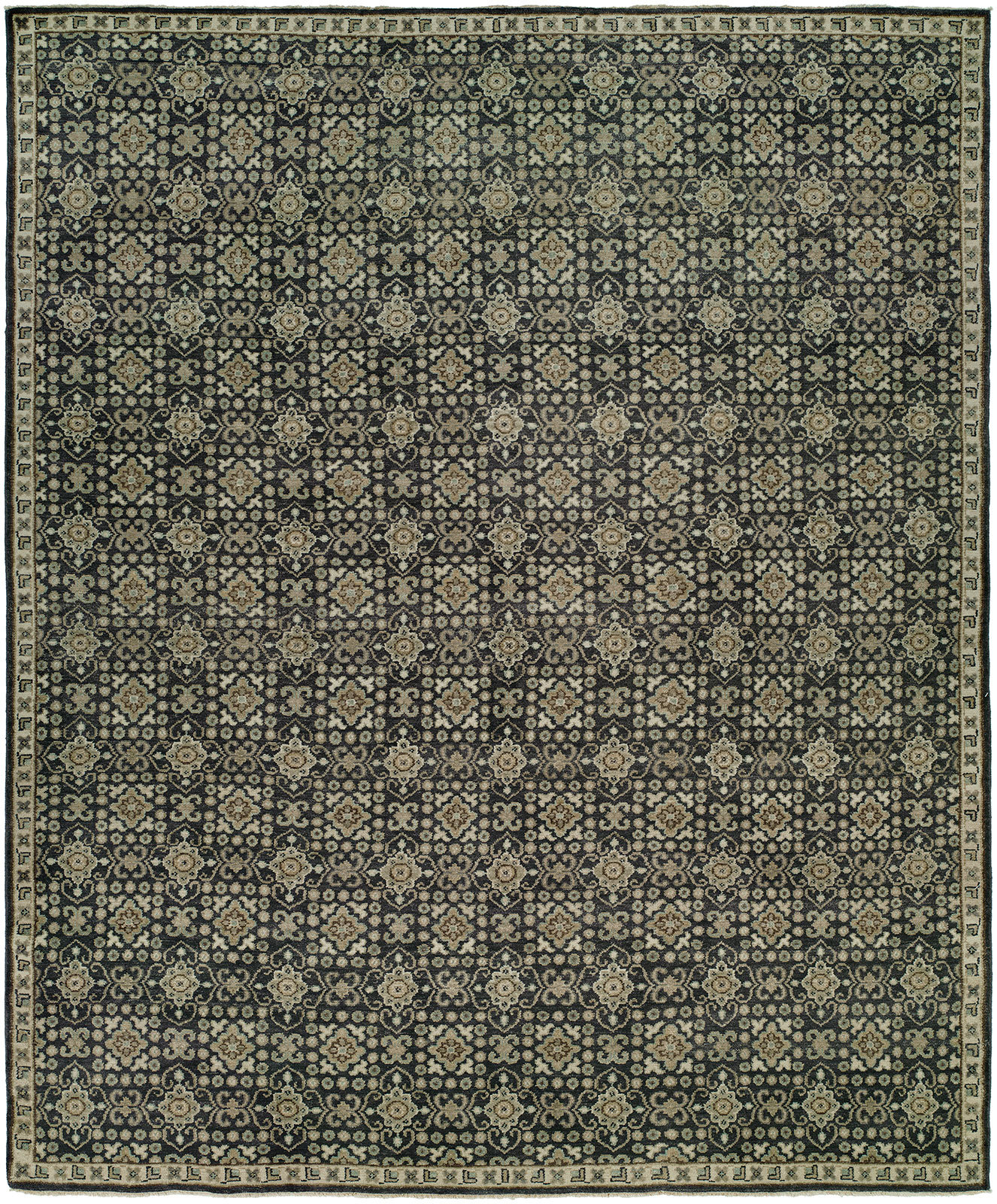 Darby Home Co Kamila Geometric Hand-Knotted Wool Area Rug in Blue | Wayfair