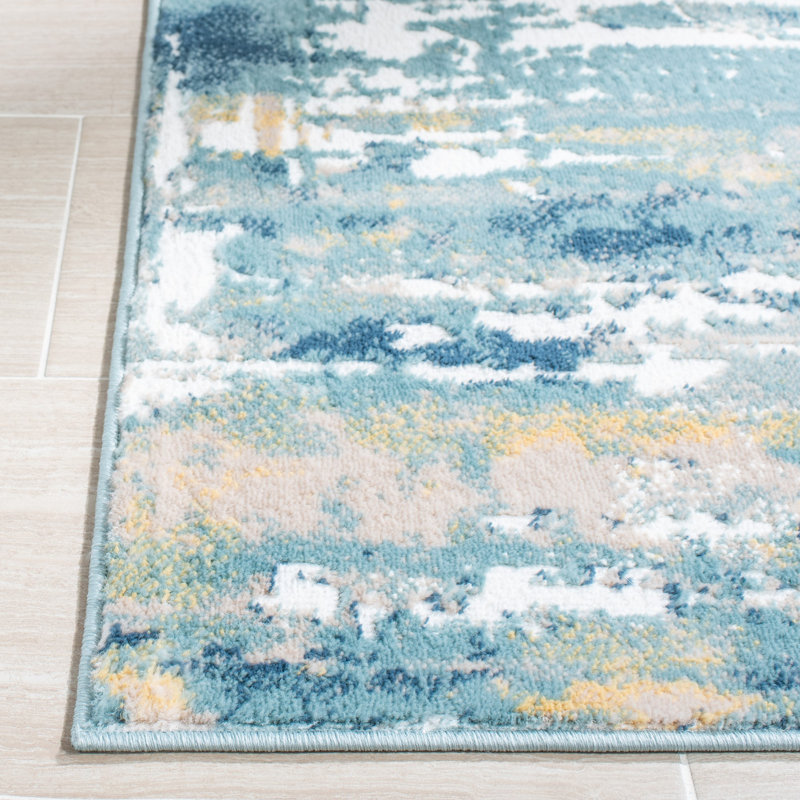 Zipcode Design™ Agastya Teal/Gold Rug & Reviews | Wayfair