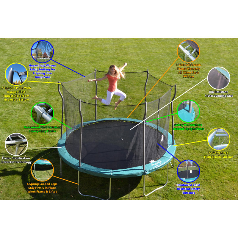Propel Trampolines Propel 12' Round Trampoline With Safety Enclosure ...