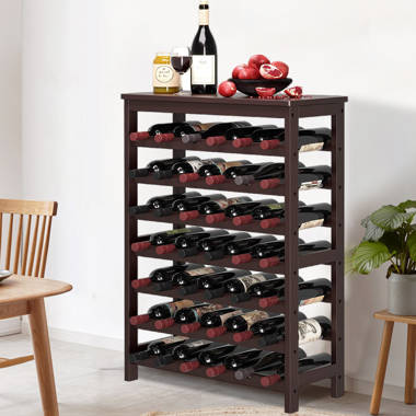 Rebrilliant Lyell 36 Bottle Solid Wood Floor Wine Bottle Rack | Wayfair