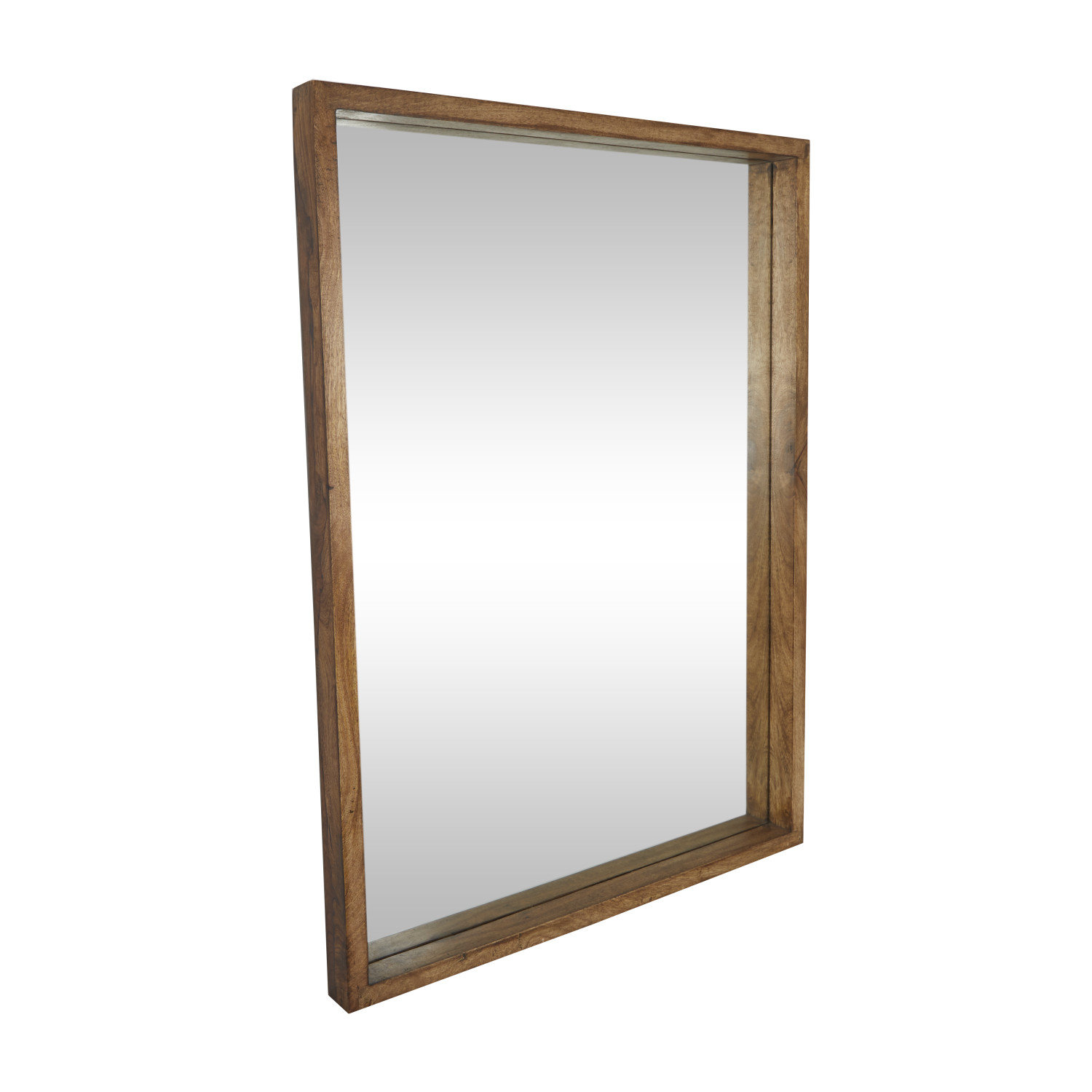 Latitude Run® Cole And Grey Mango Wood Simplistic Wall Mirror With Deep ...