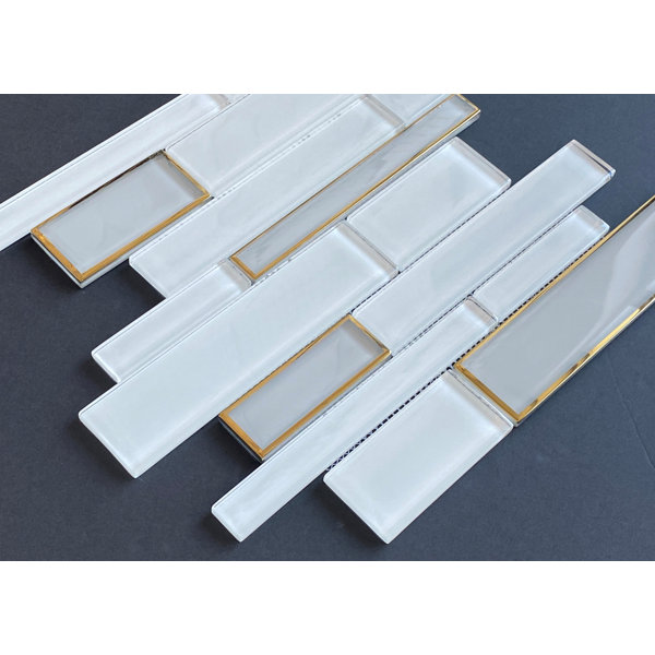 ES Stone Random Sized Glass Linear Mosaic Wall Tile | Perigold
